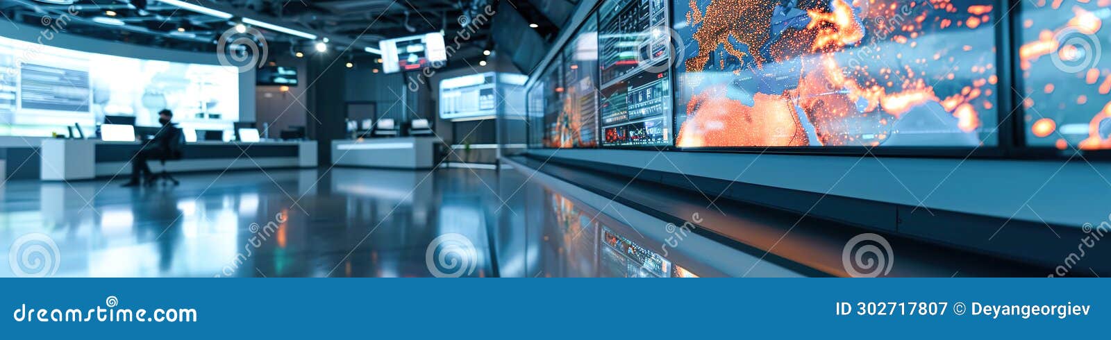 TV Studio with Large Monitors, Backdrops and Interior from a TV Studio ...