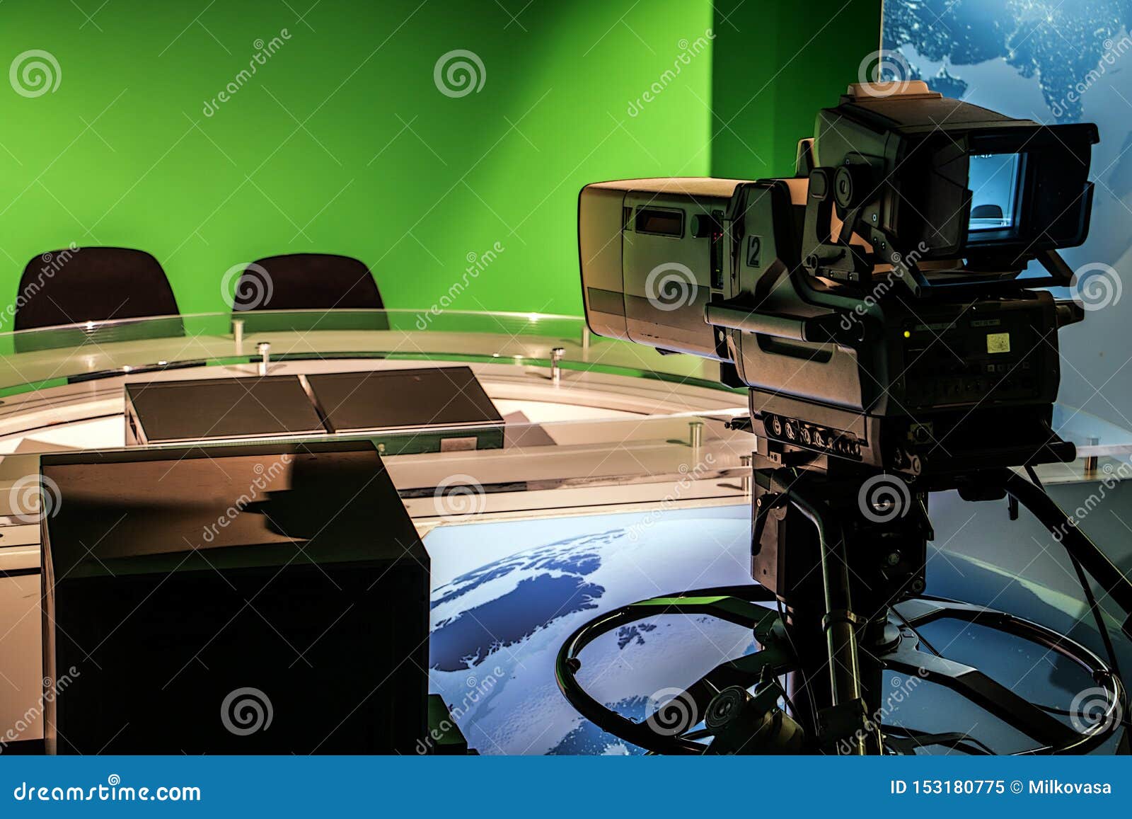 TV Studio With Professional Camera Stock Image - Image of production ...
