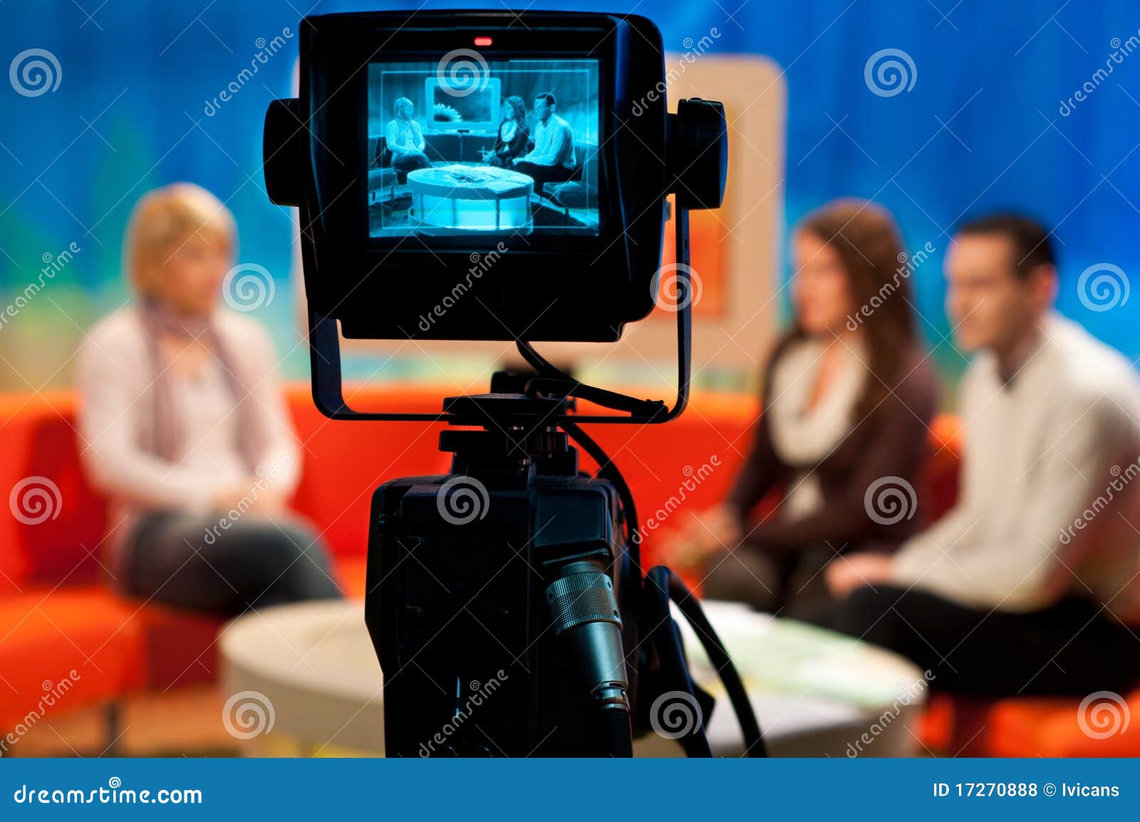 TV Studio - Video Camera Viewfinder Editorial Stock Photo - Image of ...