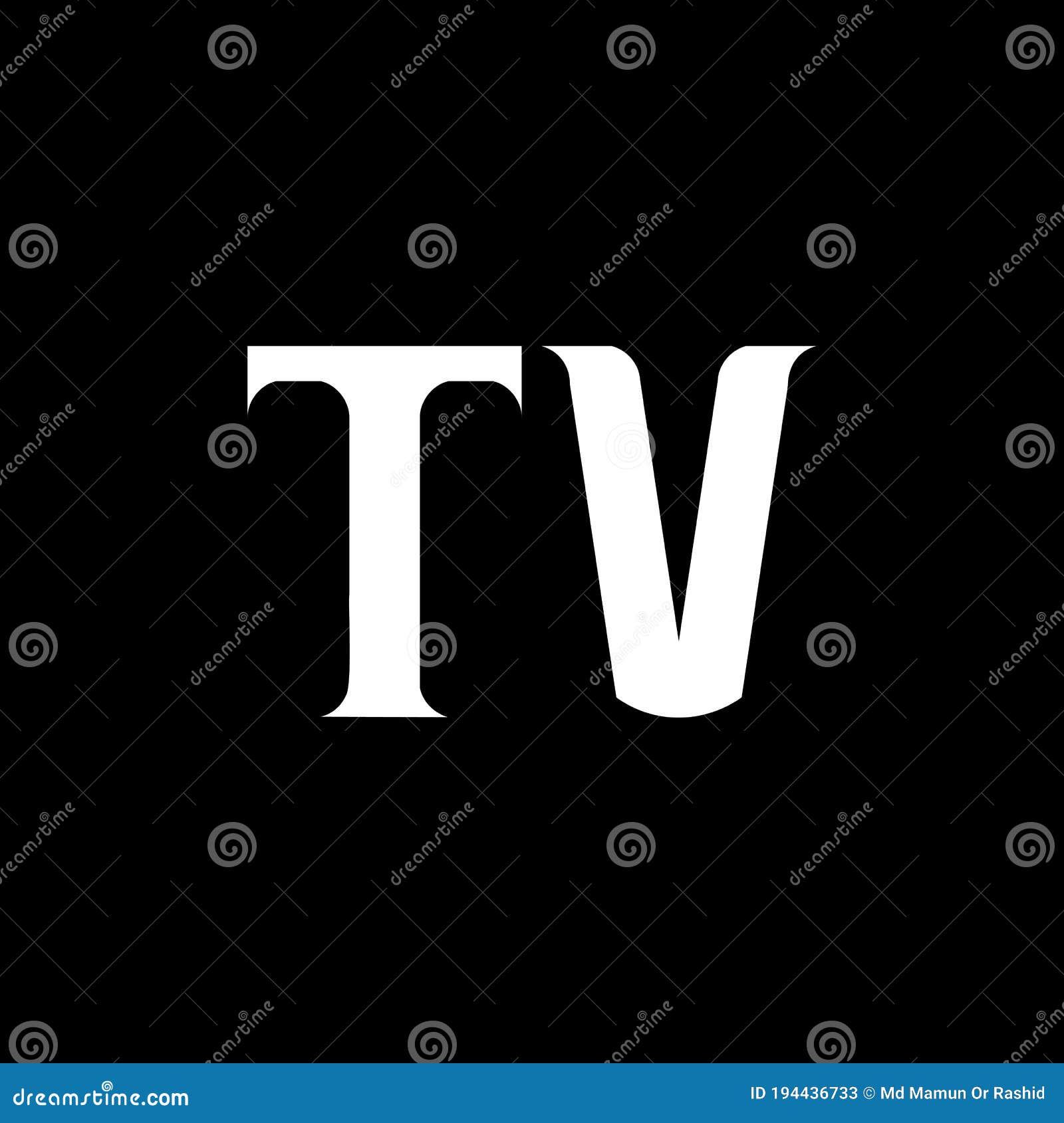 TV T V Letter Logo Design. Initial Letter TV Linked Circle Uppercase ...