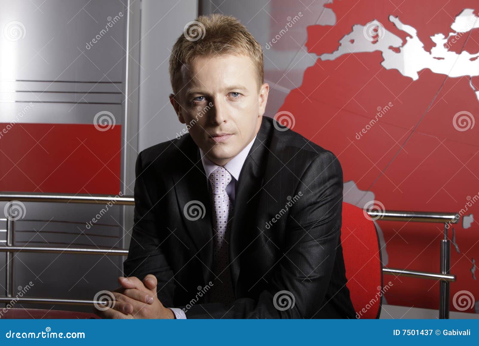 TV Television Reporter in Studio Editorial Photography - Image of ...