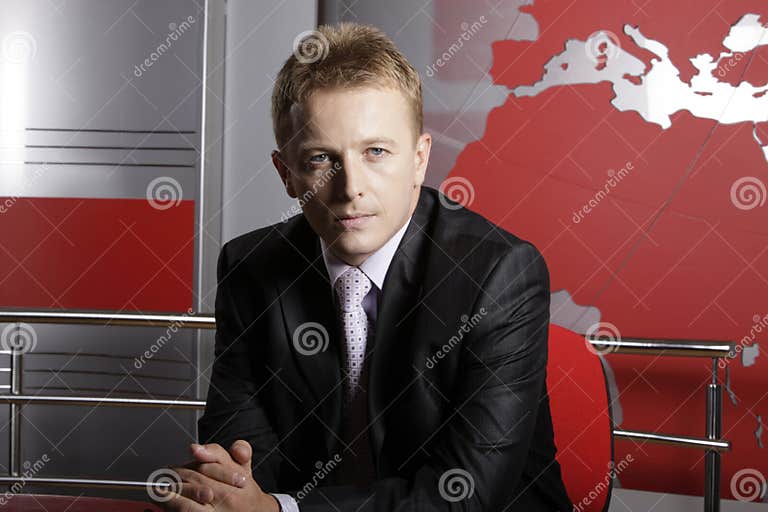 TV Television Reporter in Studio Editorial Photography - Image of ...