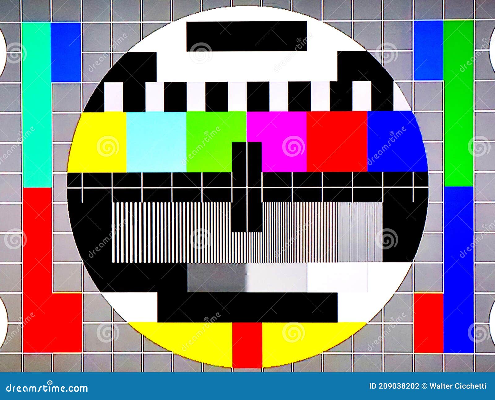 TV Test Pattern Generated by a Monoscope â€“ Original Photo from a ...