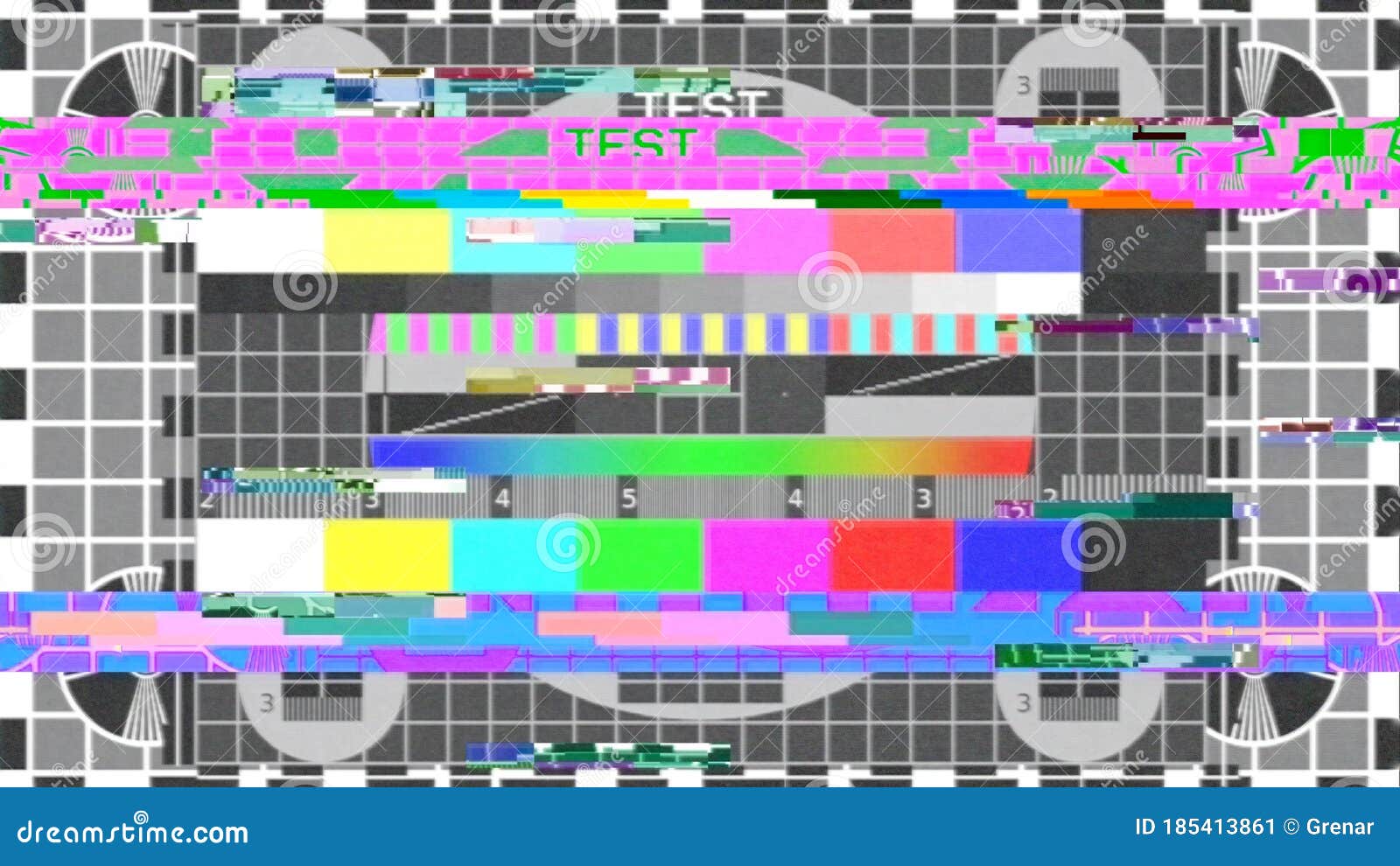 TV test pattern glitch bad stock illustration. Illustration of broken ...