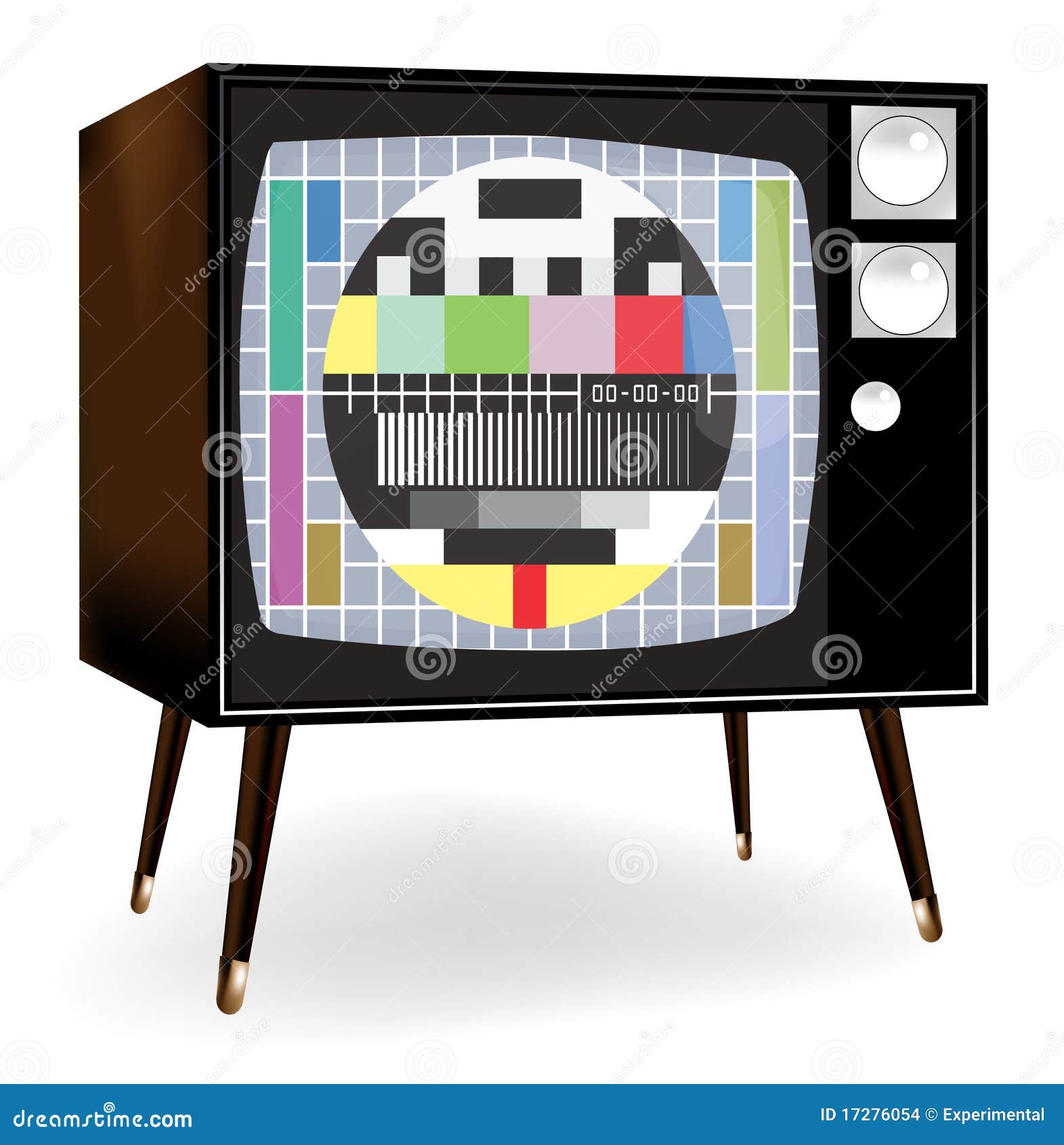 Old Tv Test Screen. Retro No Channel Signal Screensaver Cartoon Vector ...