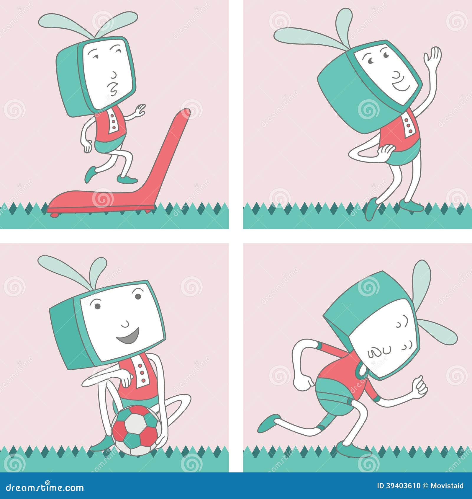 TV Toon Character Set 9 stock vector. Illustration of editable - 39403610