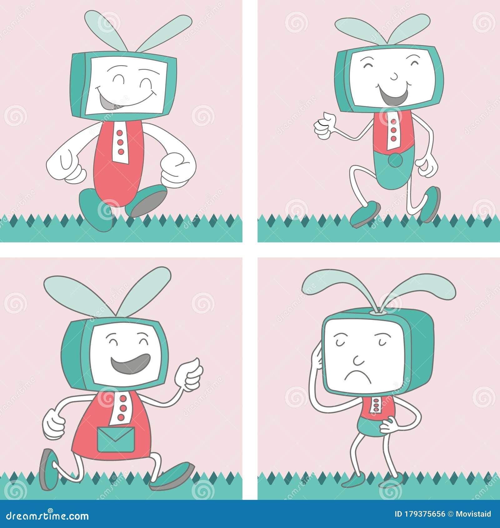 TV Toon Character set stock illustration. Illustration of avatar ...