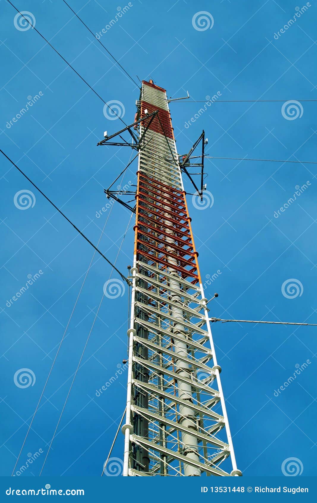 TV Tower stock photo. Image of video, tower, white, cables - 13531448