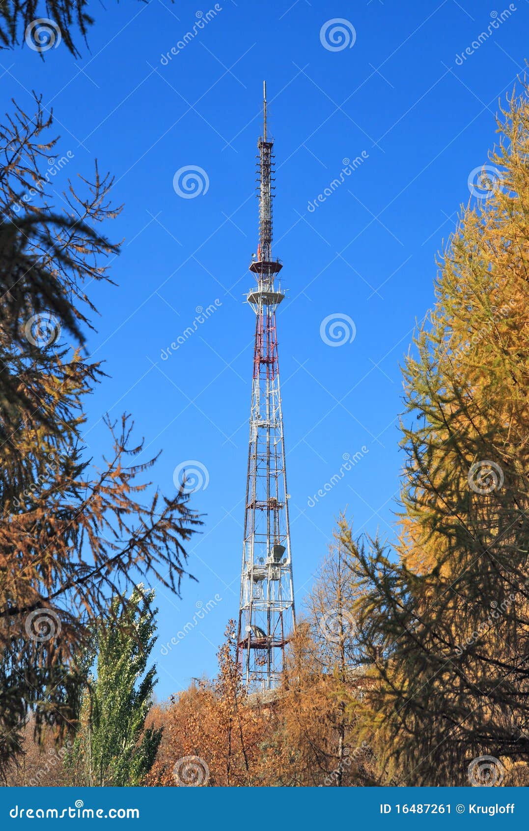 TV tower stock image. Image of communication, larch, broadcasting ...