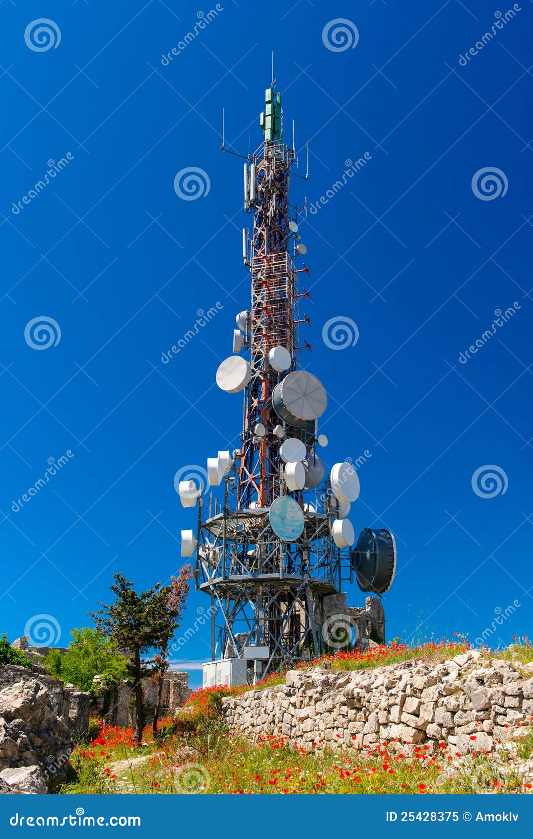 TV Tower stock image. Image of flowers, technology, europa - 25428375