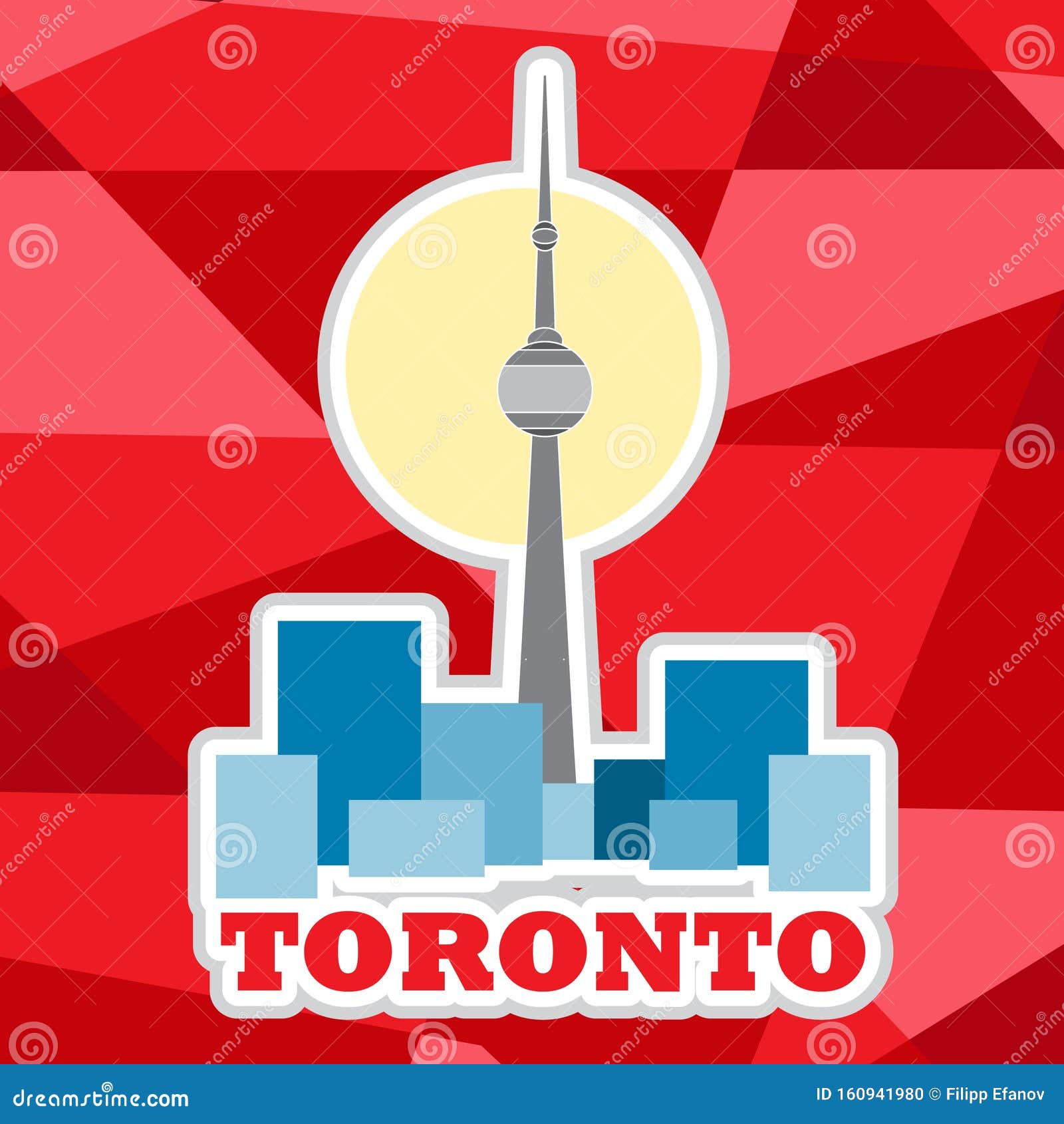 Tower Of Toronto Modern City Cartoon Vector | CartoonDealer.com #198073067