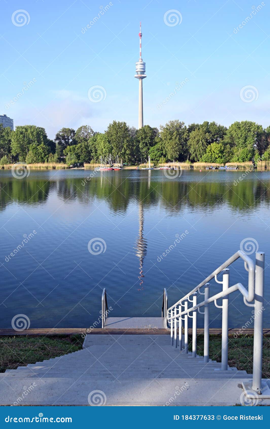 Tv Tower and Danube Riverside in Vienna Stock Image - Image of place ...