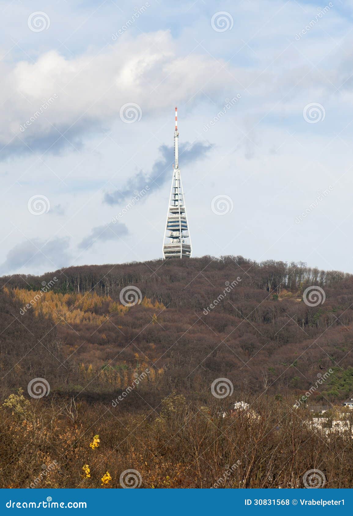 TV Tower Kamzik in Bratislava Stock Photo - Image of slender, presporok ...