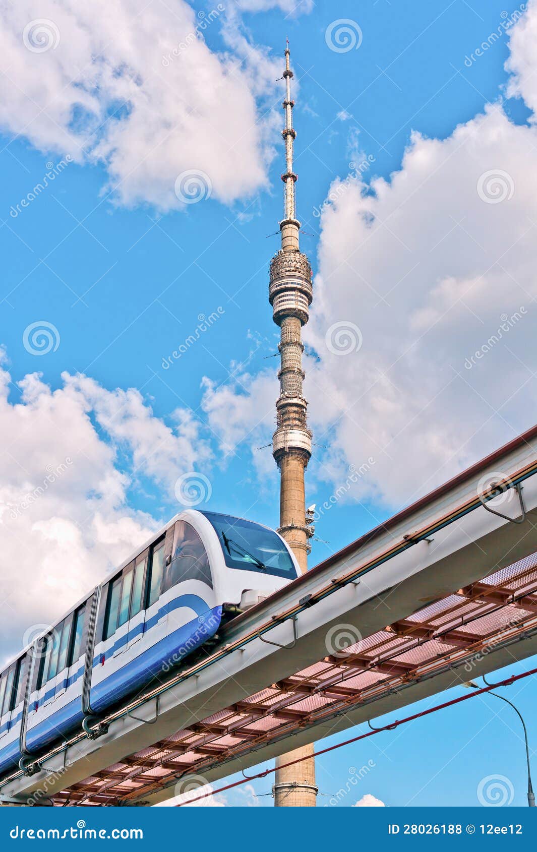 TV Tower and Monorail Train Stock Photo - Image of railway, journey ...