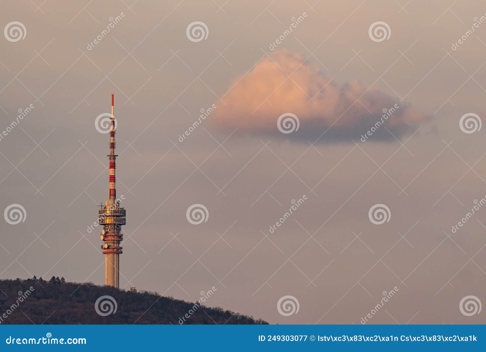 Tv Tower in Pecs, with a Cloud Stock Image - Image of forest, blue ...