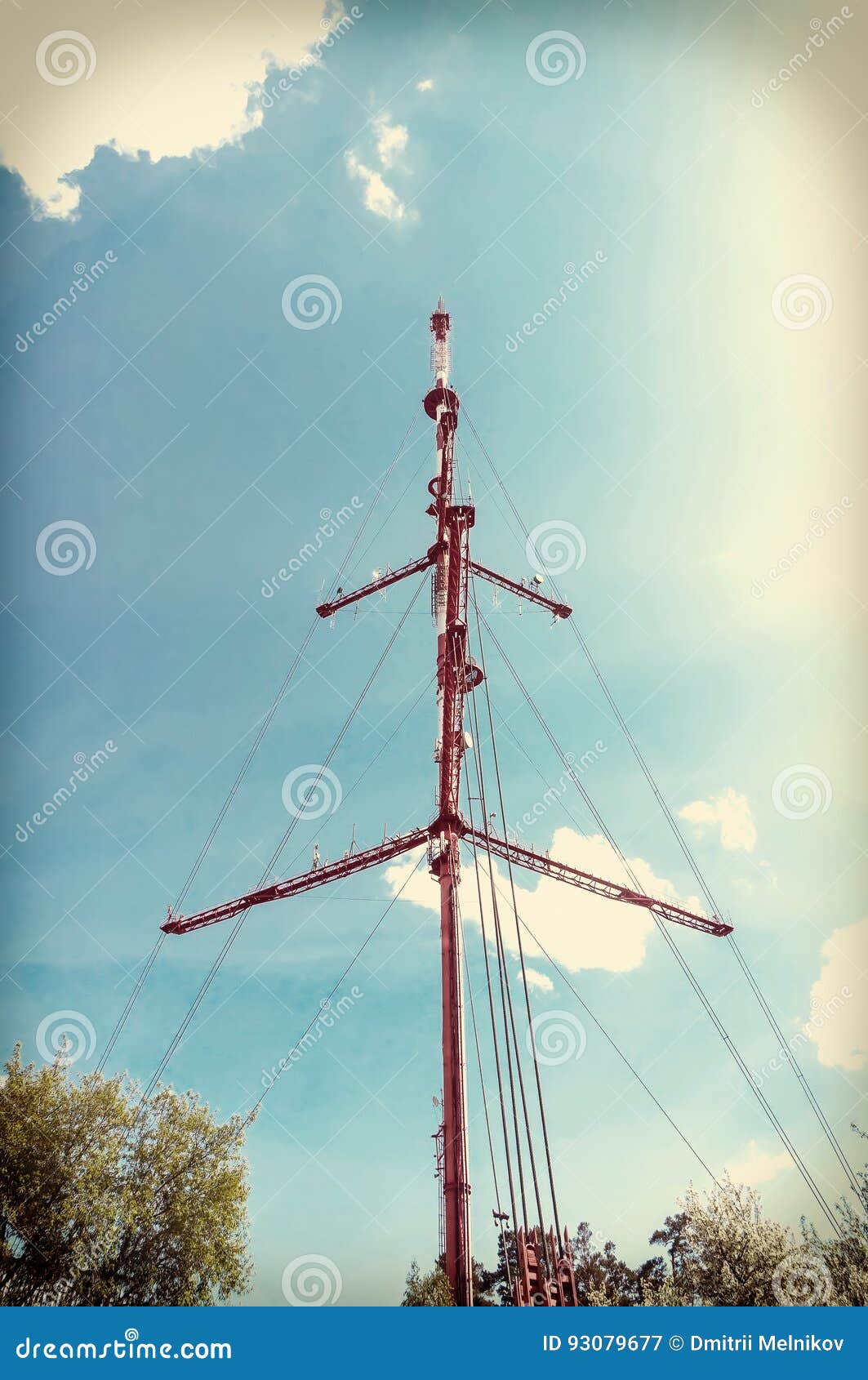 TV Tower Vintage view. stock image. Image of television - 93079677