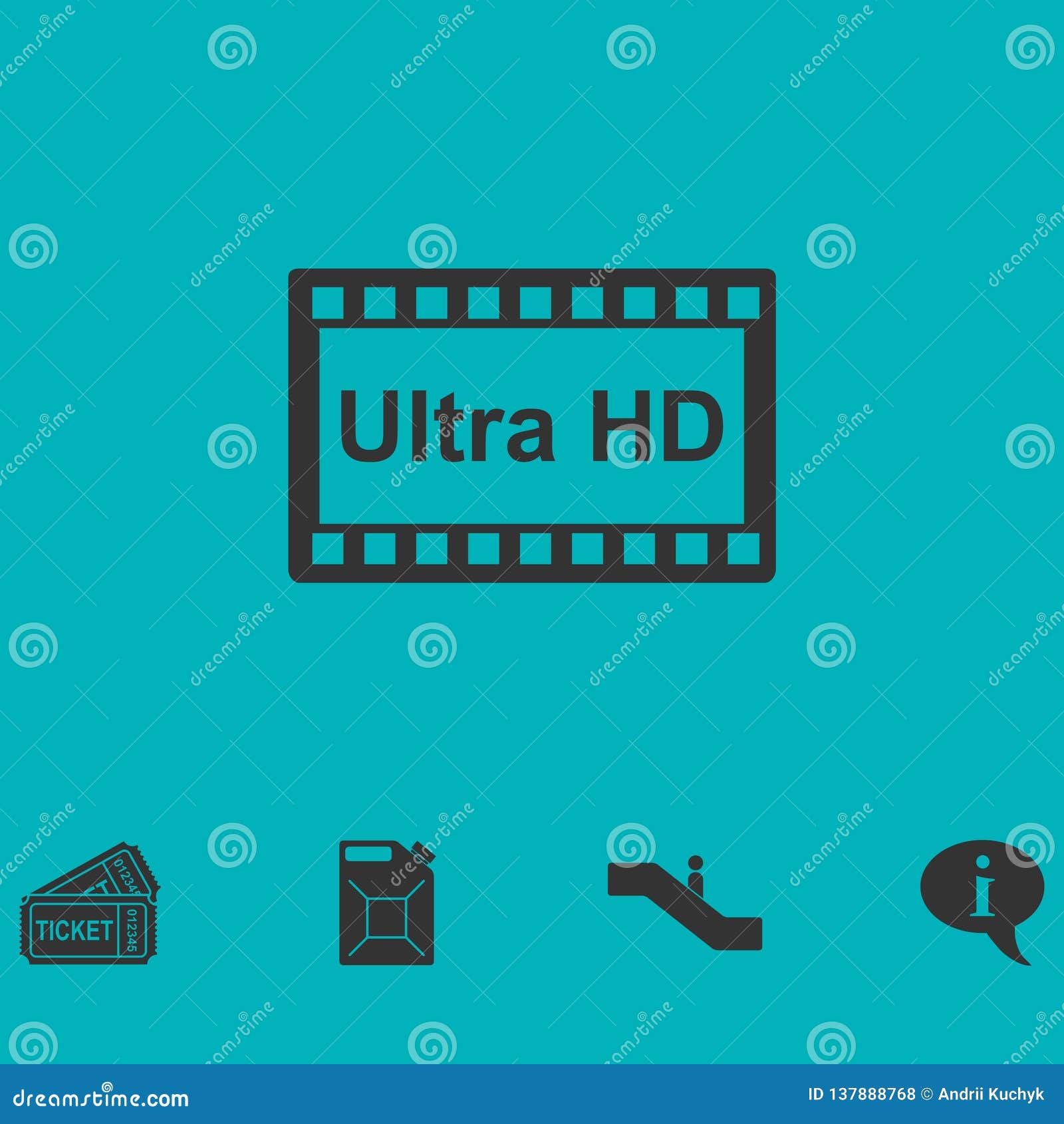 TV Ultra HD icon flat stock vector. Illustration of full - 137888768