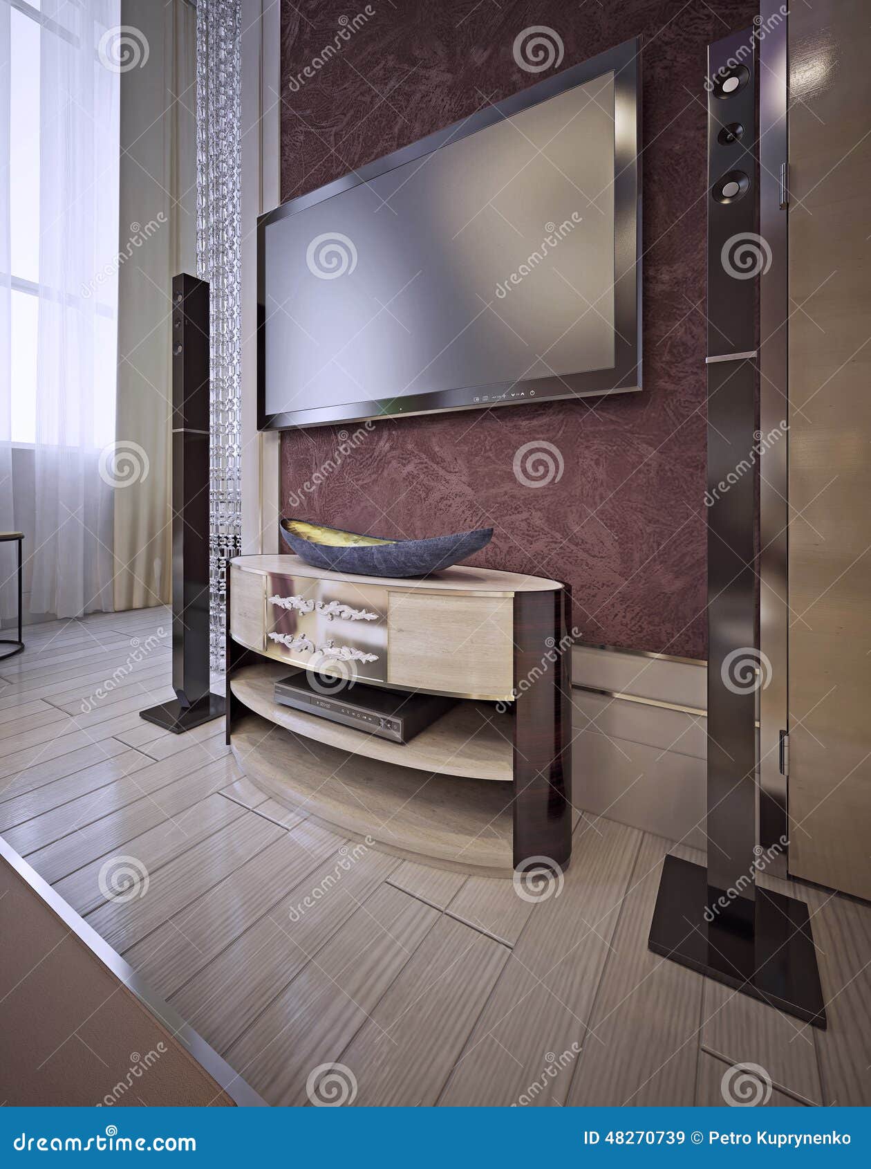 TV Unit in a Luxurious Classic Style Stock Illustration - Illustration ...