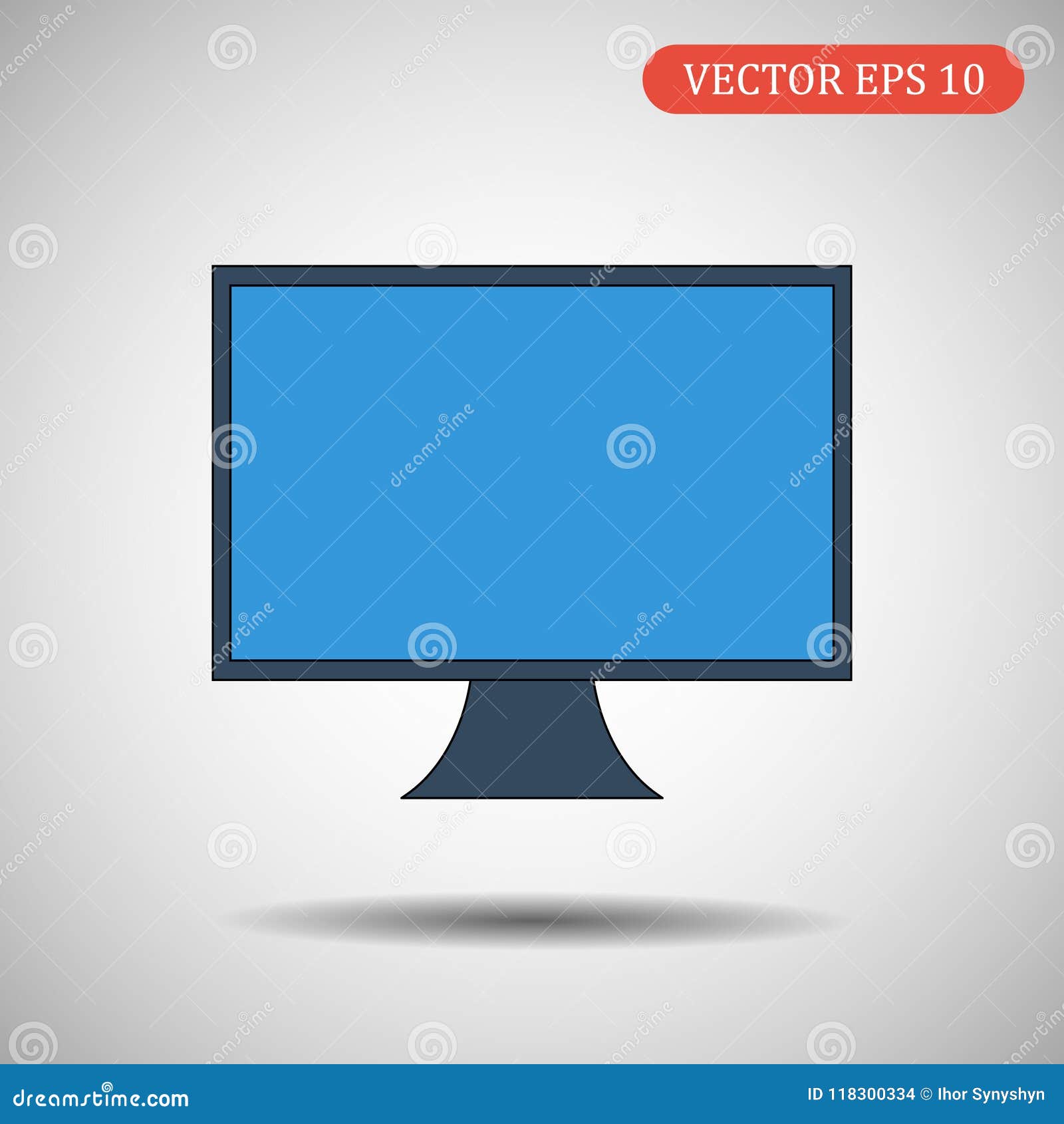 TV vector icon, EPS 10 stock vector. Illustration of vector - 118300334