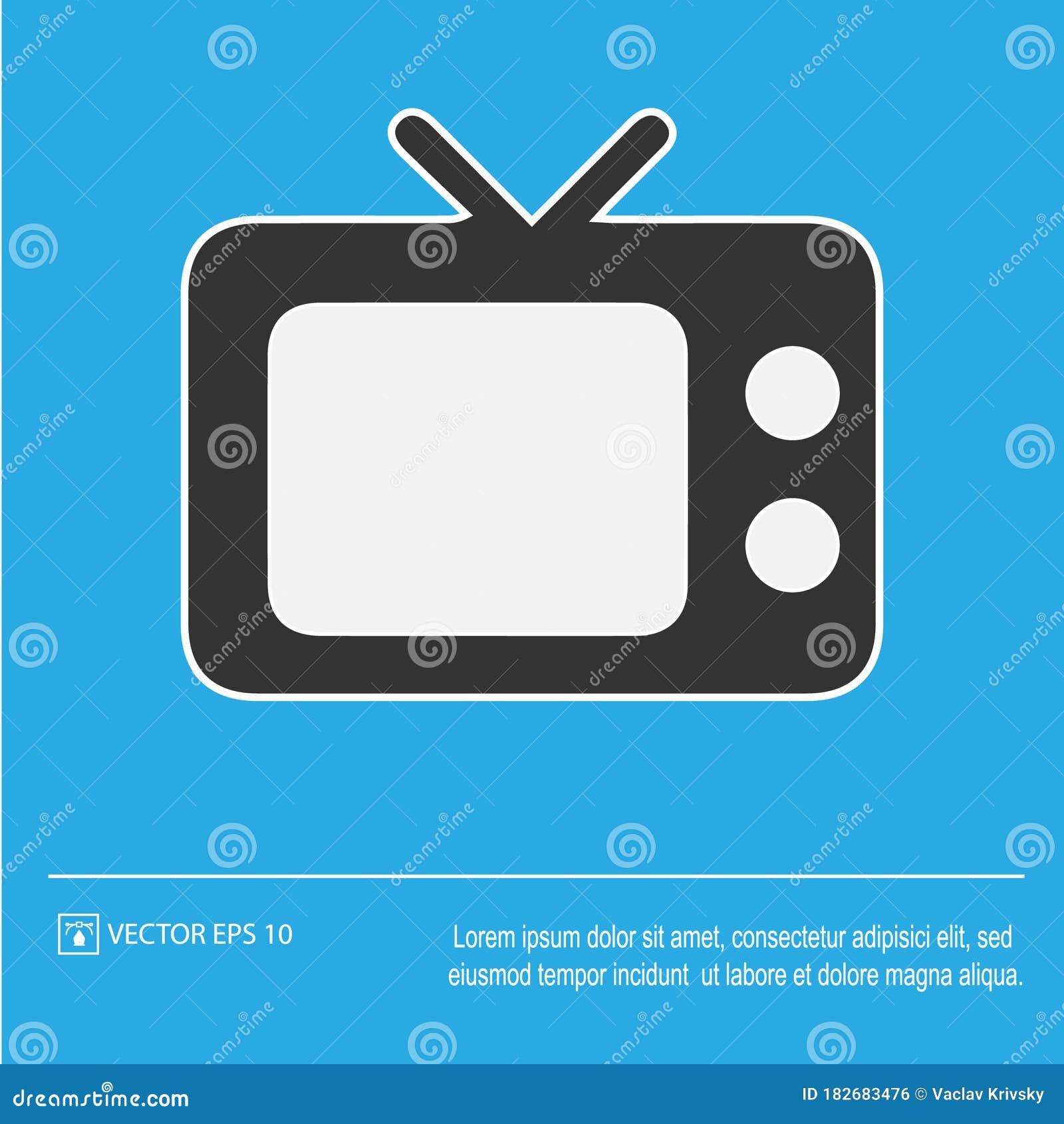 TV Vector Icon. Old TV Symbol Stock Vector - Illustration of retro ...