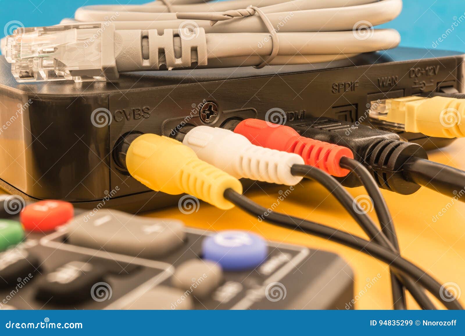 TV Video Audio Input with Satellite Sign Stock Image - Image of audio ...