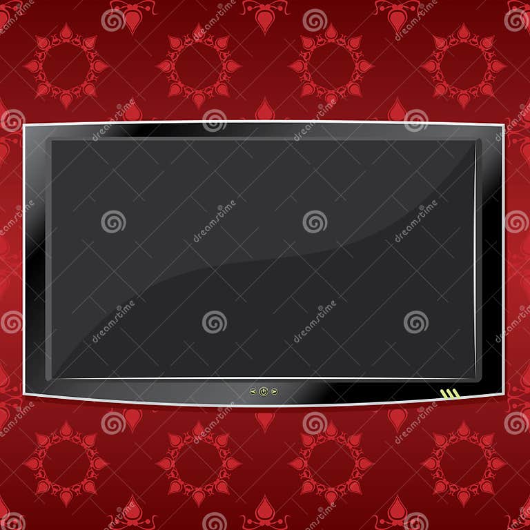 Tv on wall stock vector. Illustration of monitor, liquid - 10676861