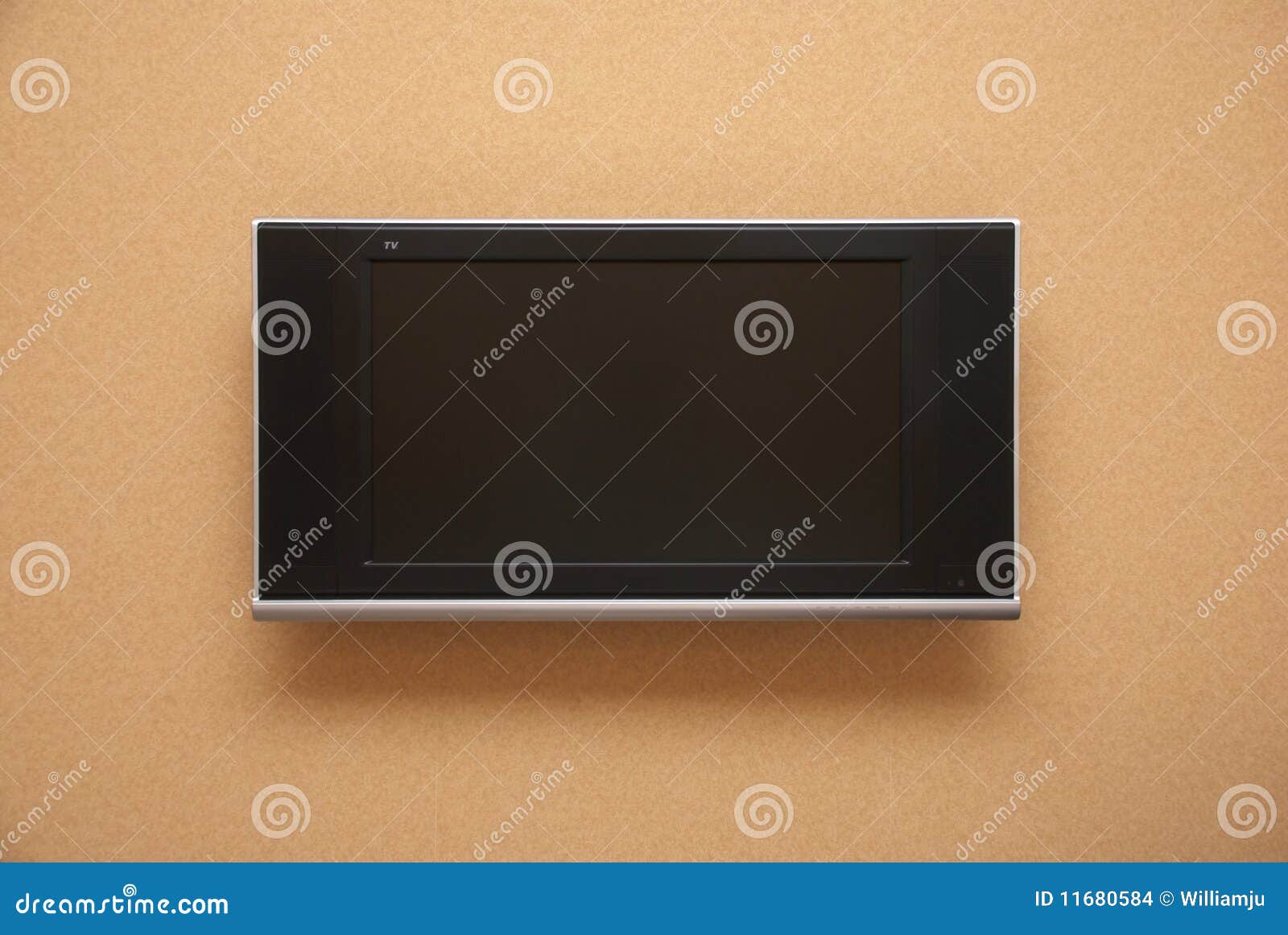 Tv on wall stock photo. Image of flat, household, interior - 11680584