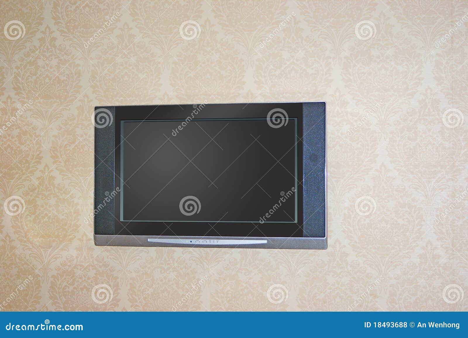 Tv on wall stock photo. Image of modern, internet, television - 18493688