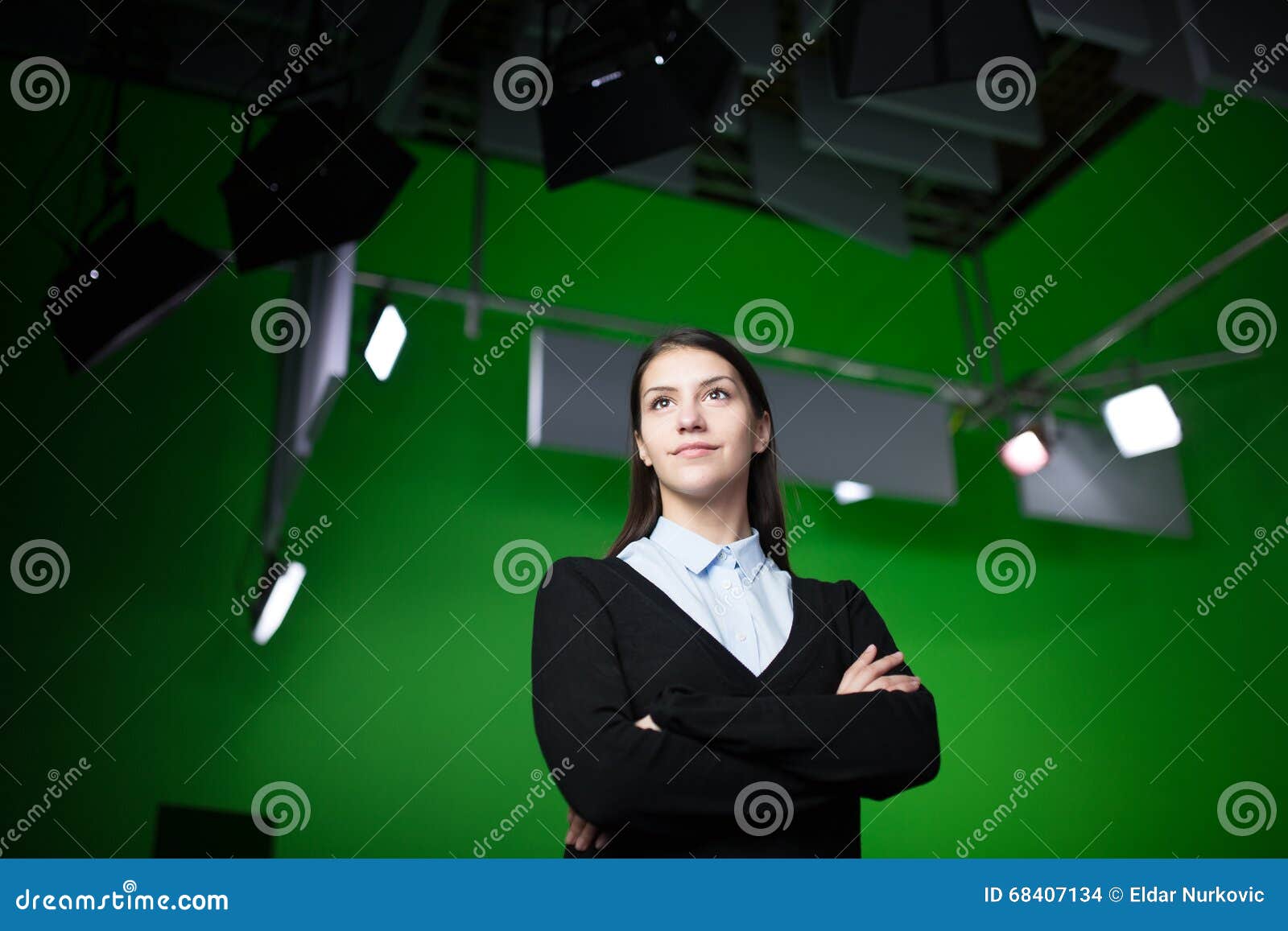 TV Weather News Reporter at Work.News Anchor Presenting the World ... TV Weather News Reporter at Work.News Anchor Presenting the World ...