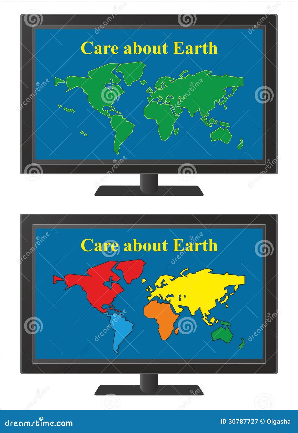 TV with world map stock illustration. Illustration of international ...