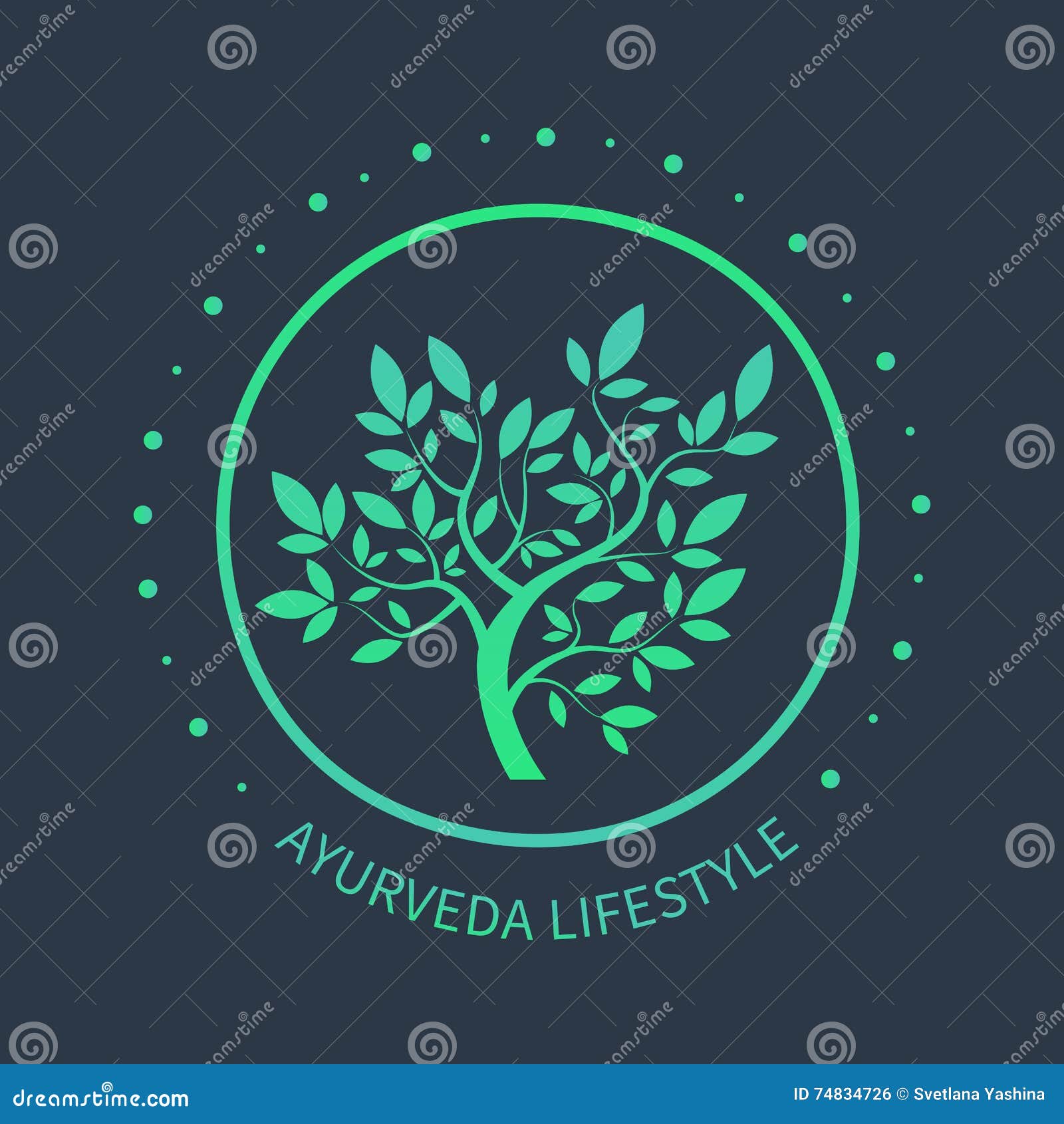 Tvector Tree Logo Ayurvedic Symbol Stock Illustrations – 1 Tvector Tree ...
