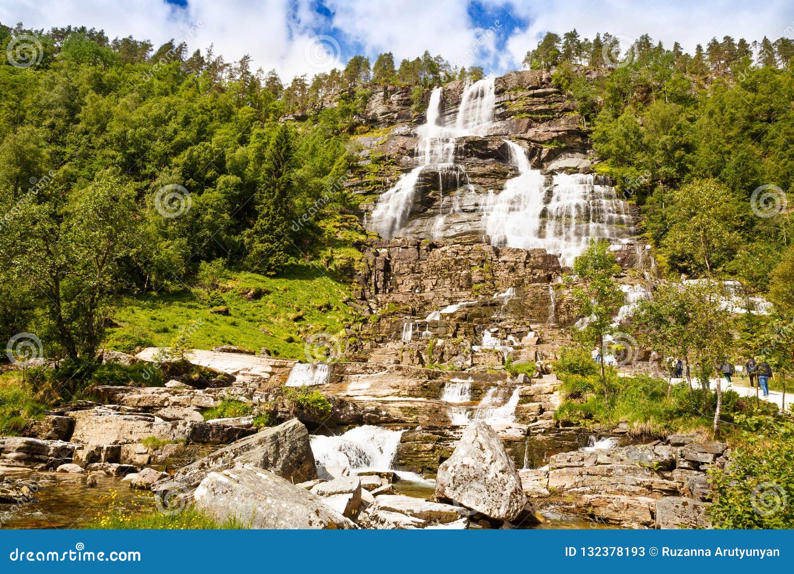 Tvindefossen Waterfall in Norway Stock Image - Image of nature, rock ...