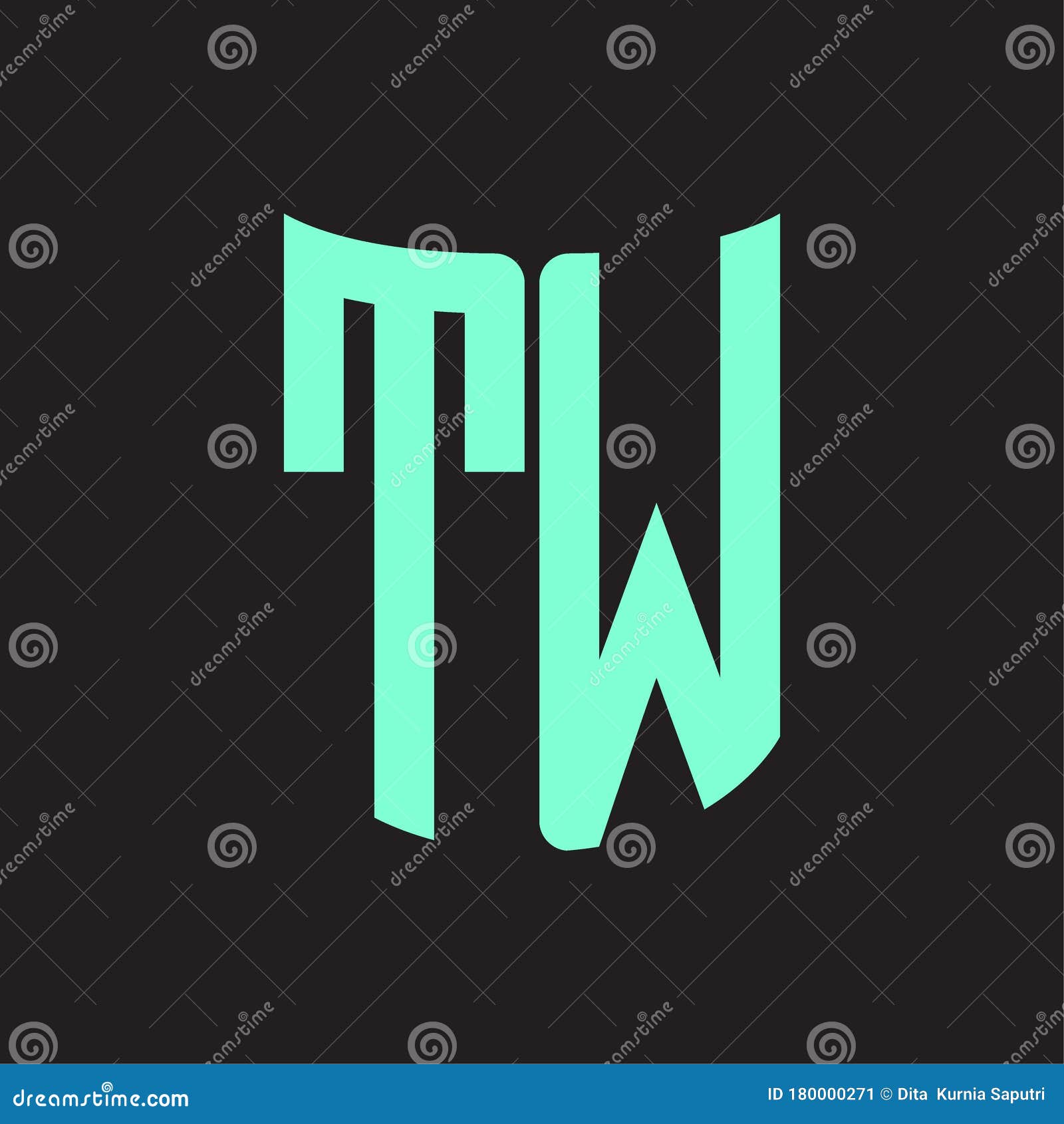 TW Logo Monogram with Ribbon Style Design Template Stock Vector ...