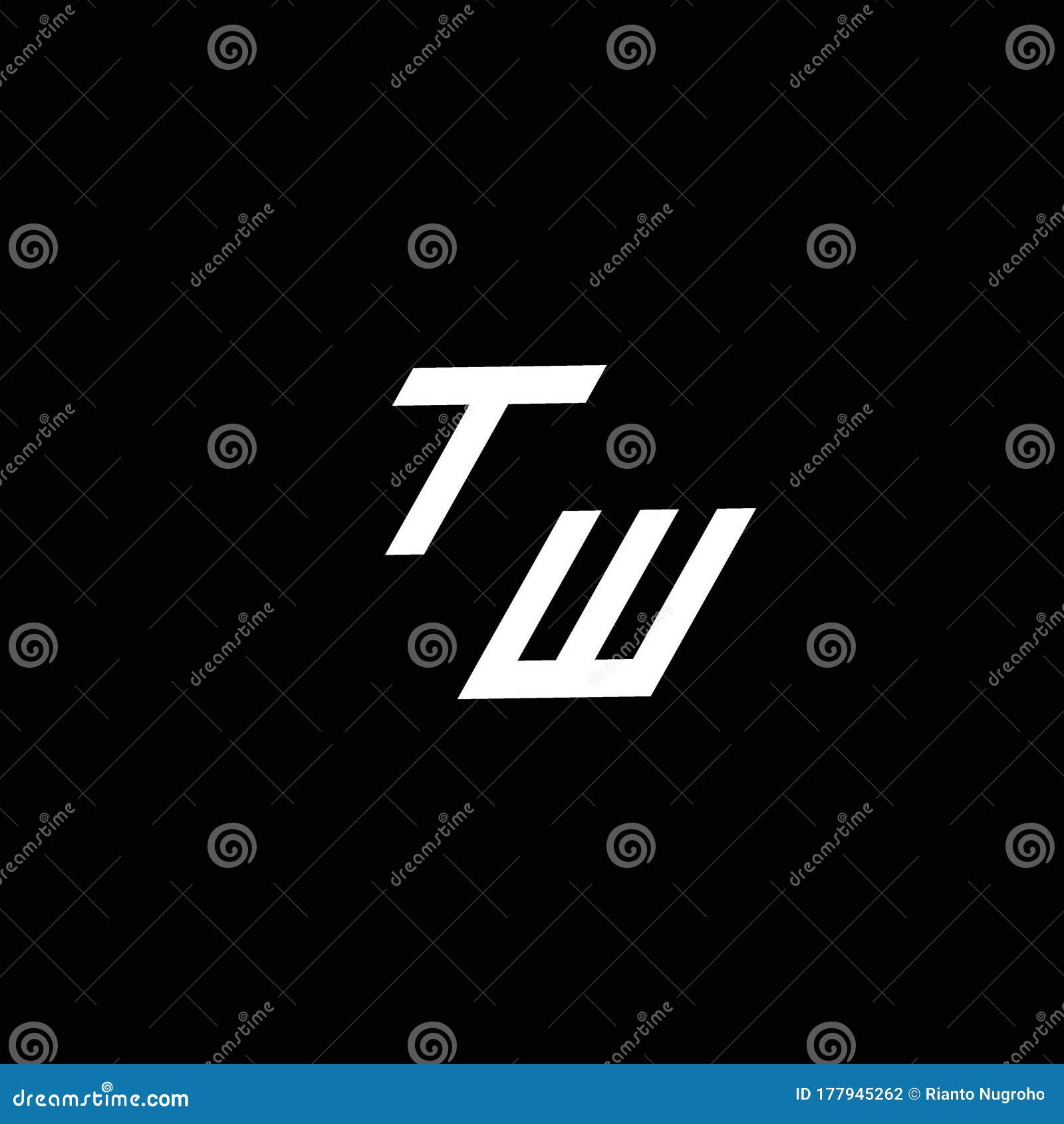 TW Logo Monogram with Up To Down Style Modern Design Template Stock ...