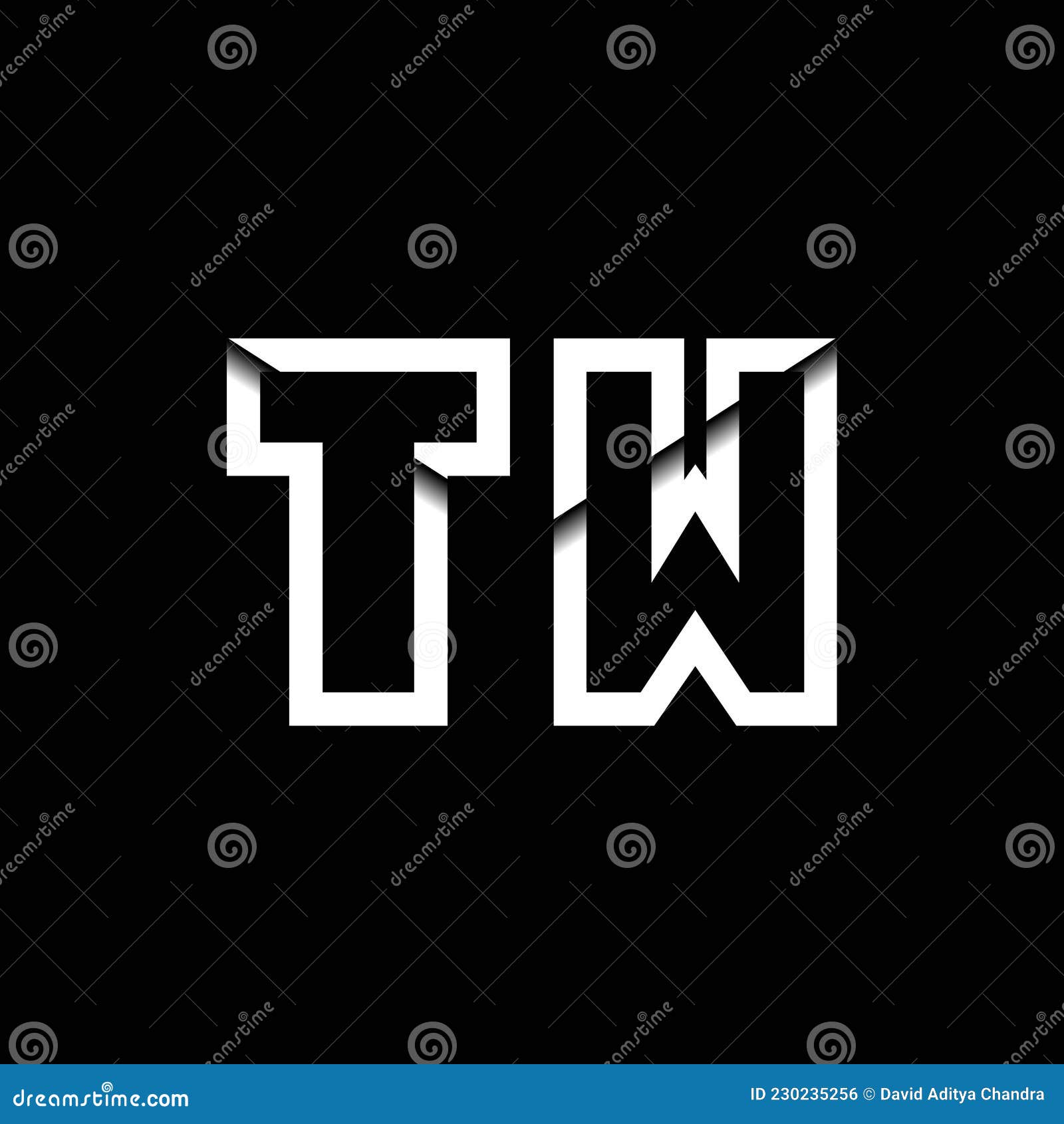 TW Monogram Envelope Shape Style Stock Vector - Illustration of logos ...