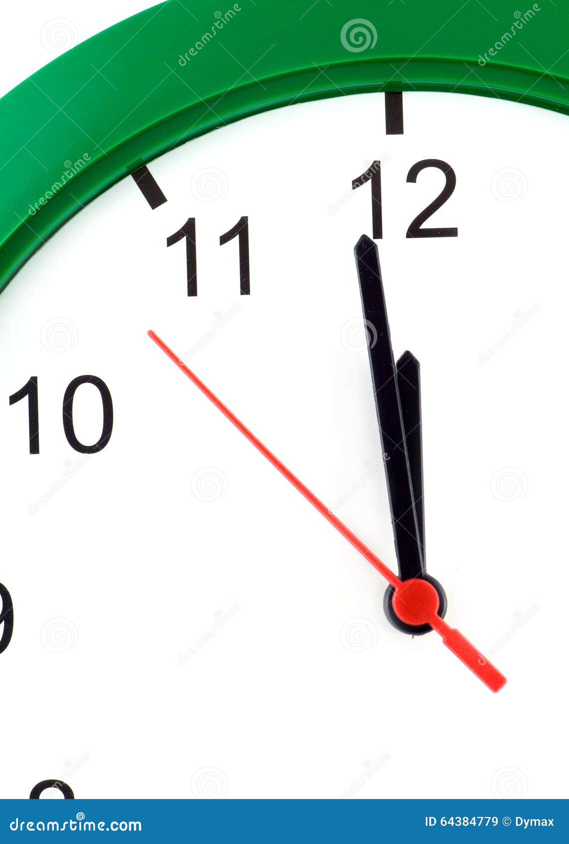 Twaalf Uur Op Groot Geïsoleerd Muurhorloge Stock Afbeelding - Image of ...