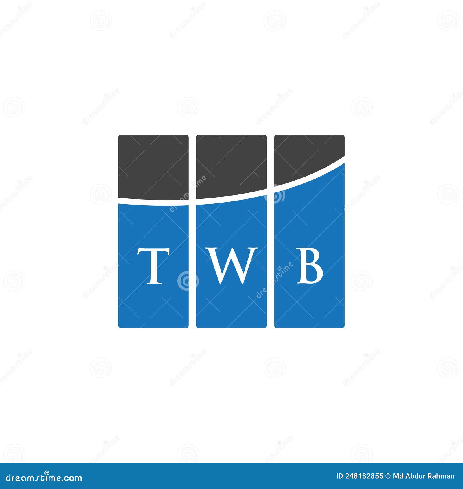 TWB Letter Logo Design on WHITE Background. TWB Creative Initials ...