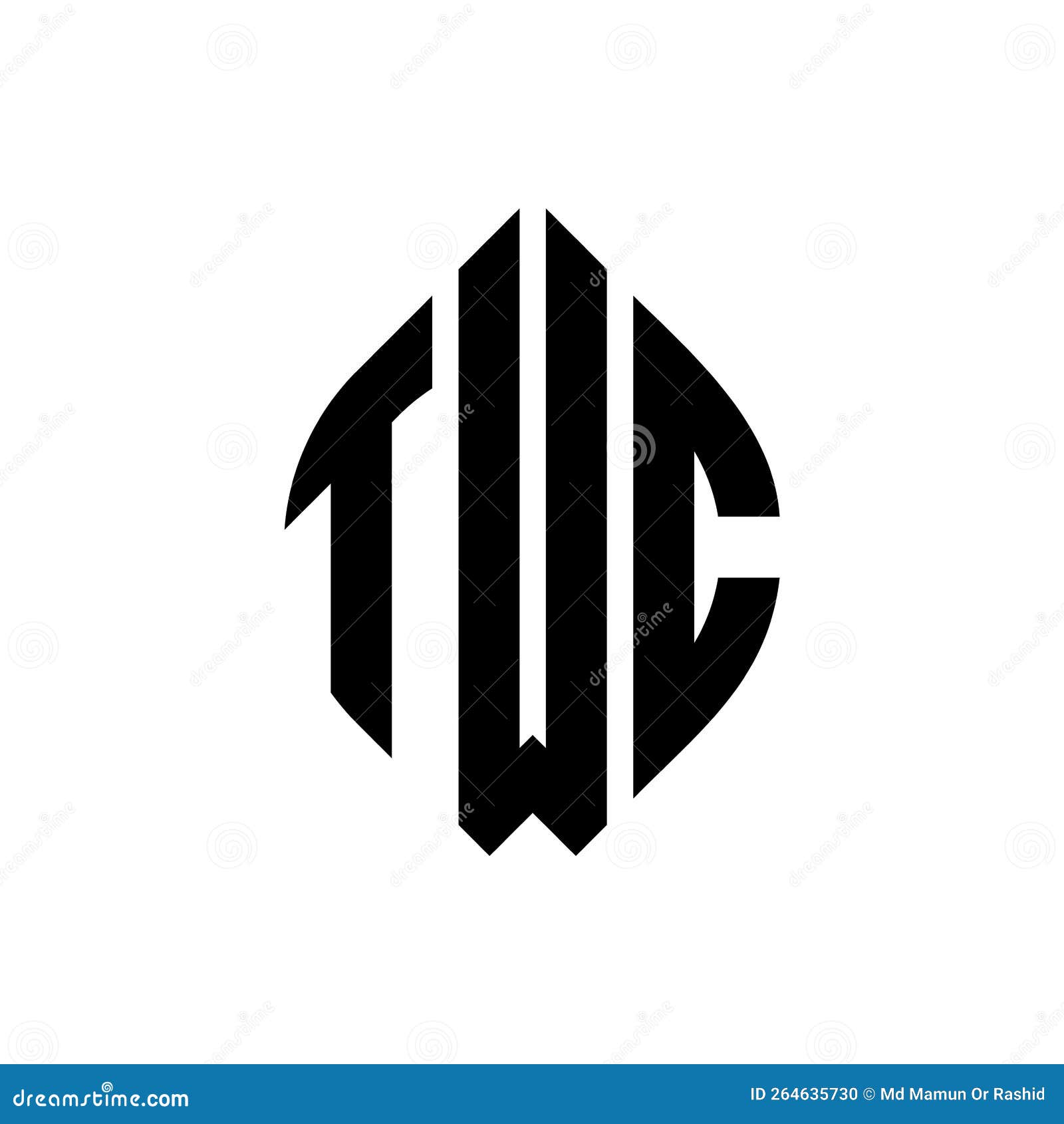 TWC Circle Letter Logo Design with Circle and Ellipse Shape. TWC ...