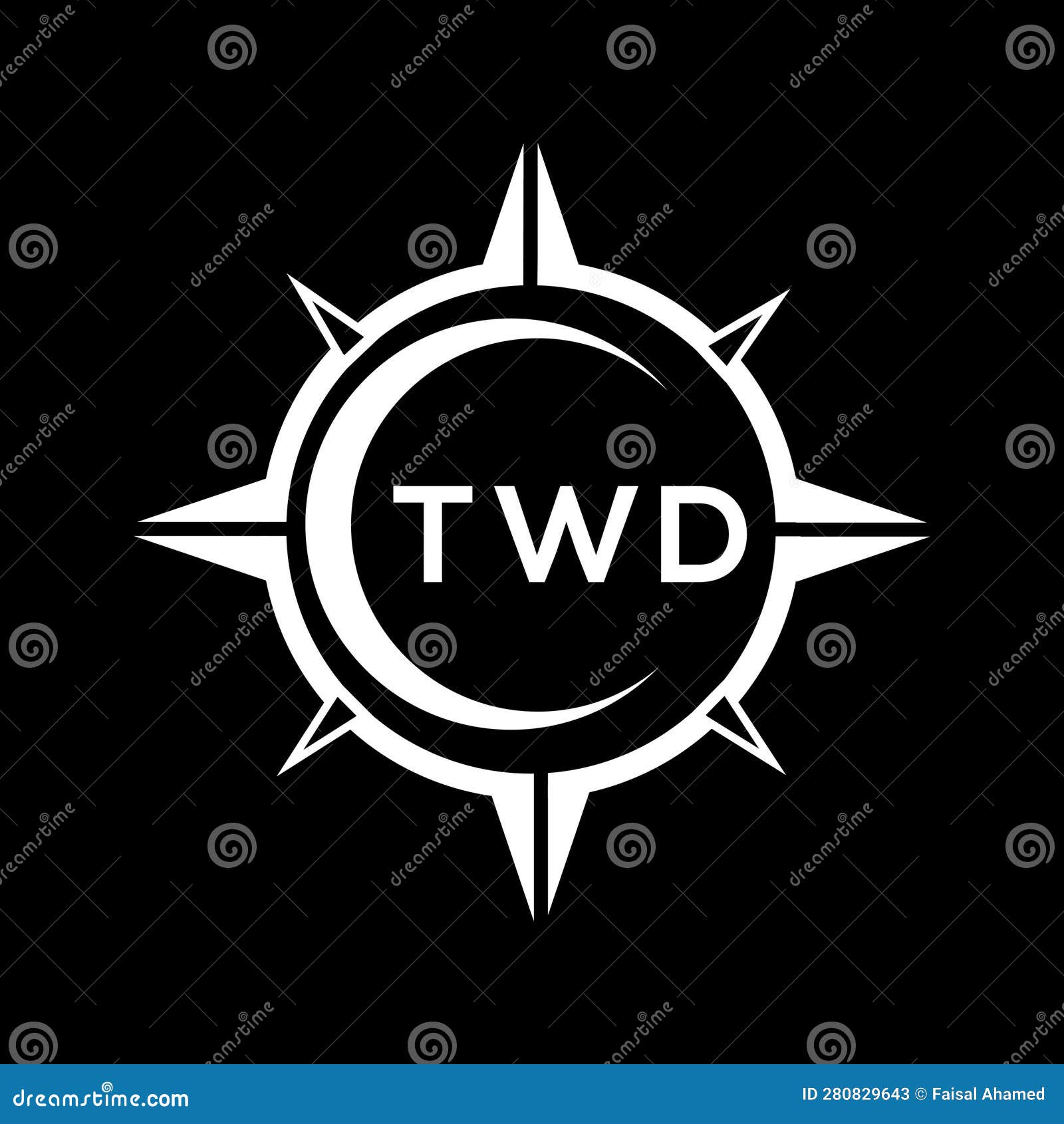 TWD Abstract Technology Logo Design on Black Background. TWD Creative ...