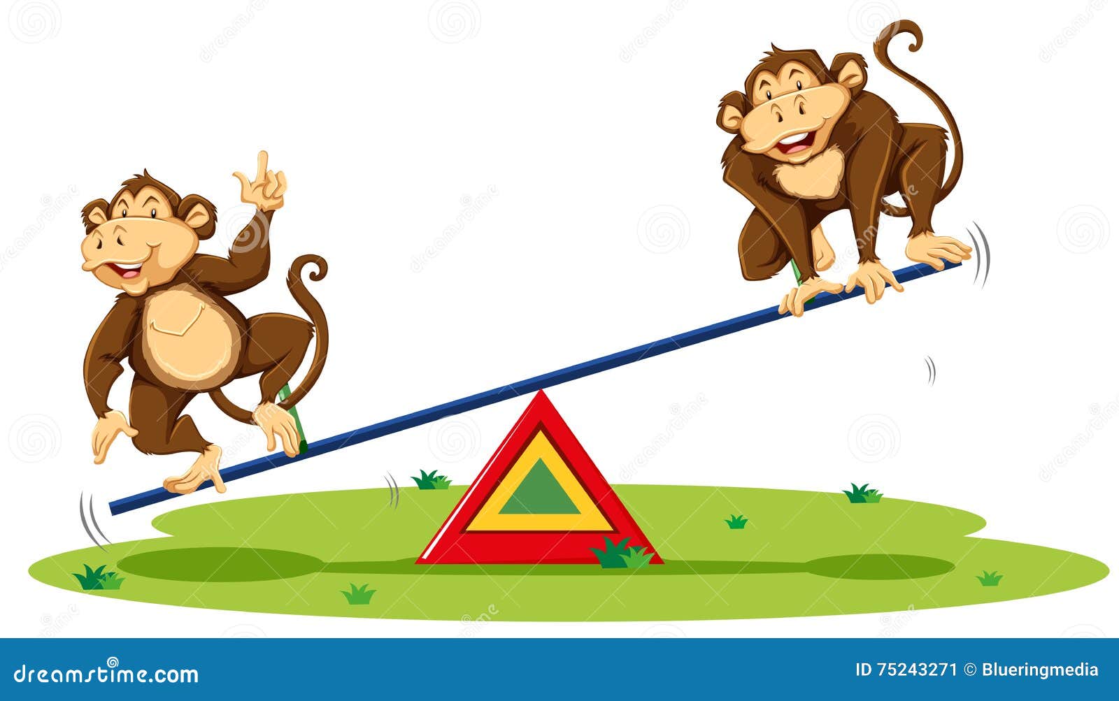 Twee Apen Die Op Geschommel Spelen Vector Illustratie - Illustration of ...