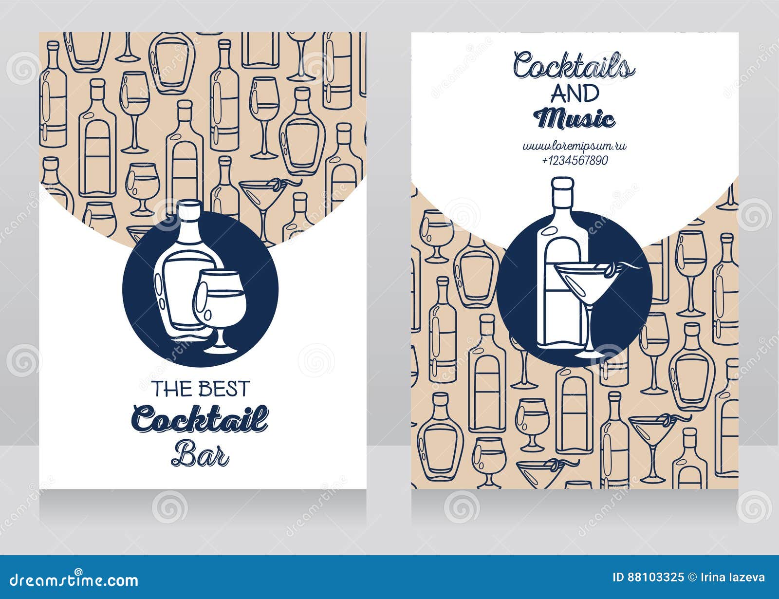 Twee Banners Voor Cocktailbar Vector Illustratie - Illustration of ...