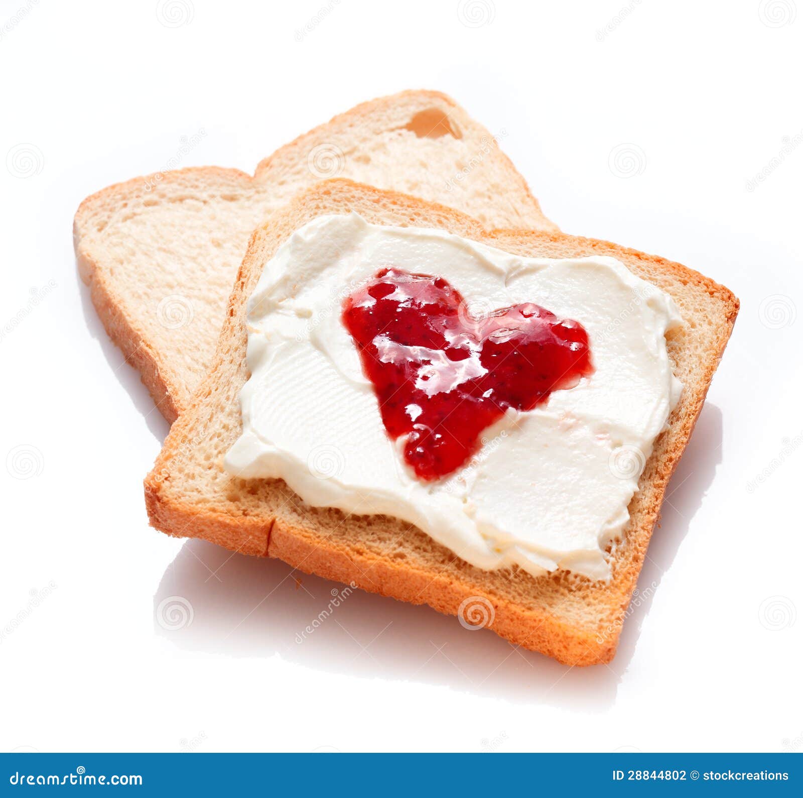 Twee Boterhammen Met Jam En Boter Stock Foto - Image of nagerecht, lomp ...