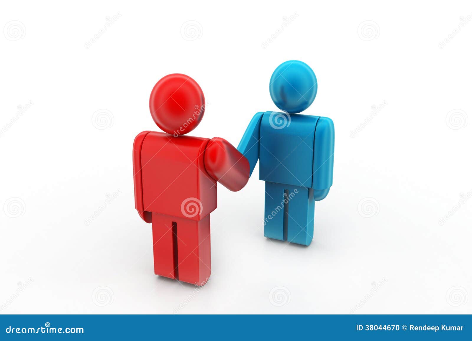 Twee 3d Mensen Schudden Handen Stock Illustratie - Illustration of ...