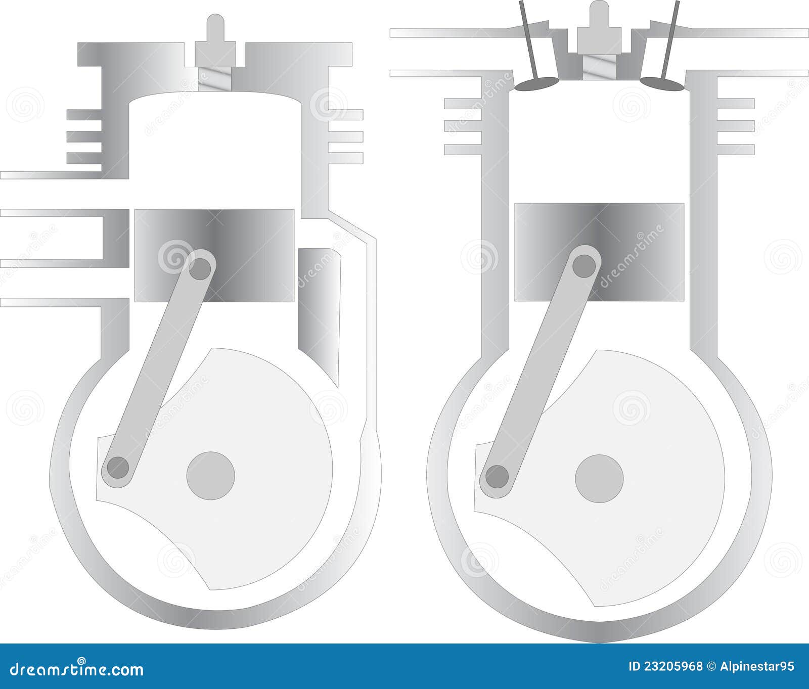 Twee En Viertaktmotorenregelingen Stock Illustratie - Illustration of ...