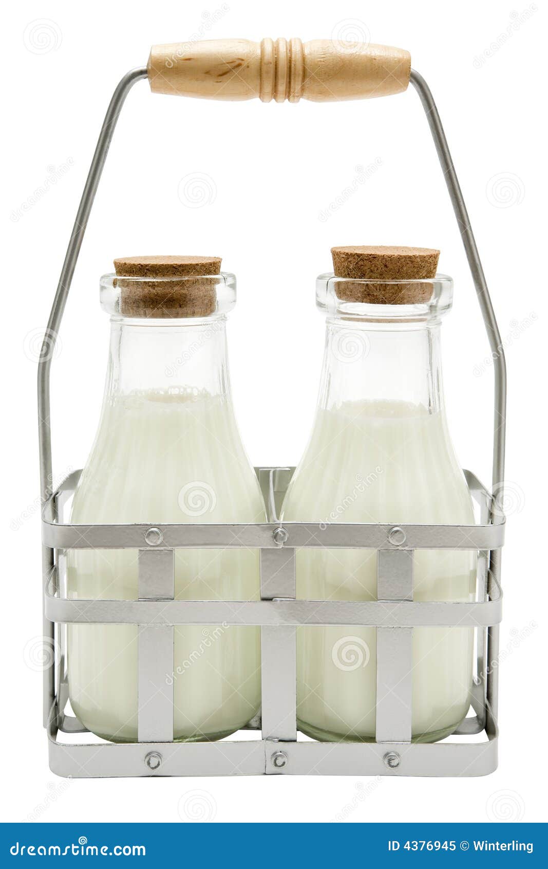 Twee Flessen van de Melk stock afbeelding. Image of achtergrond - 4376945