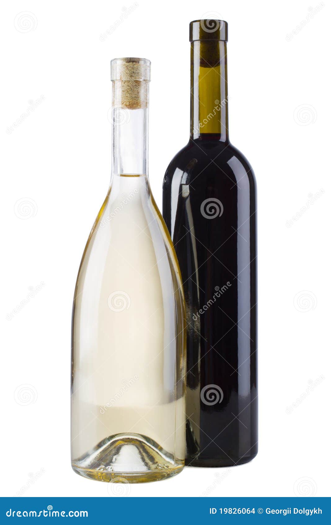 Twee Flessen Wijn - Rood En Wit Stock Foto - Image of drank, druif ...