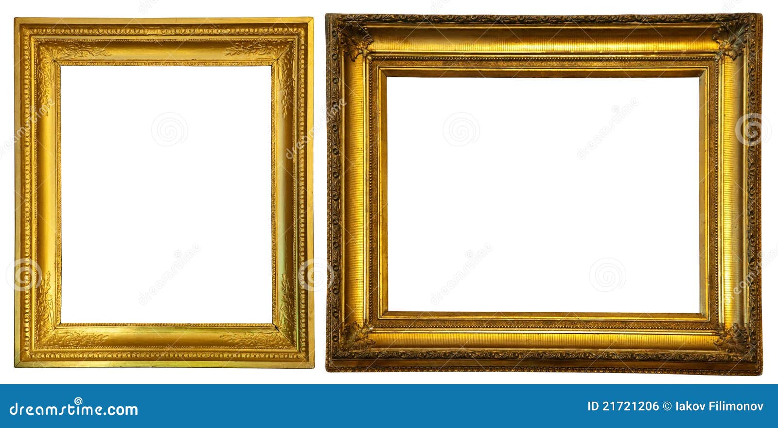 Twee gouden frames. stock foto. Image of deco, kunstwerk - 21721206