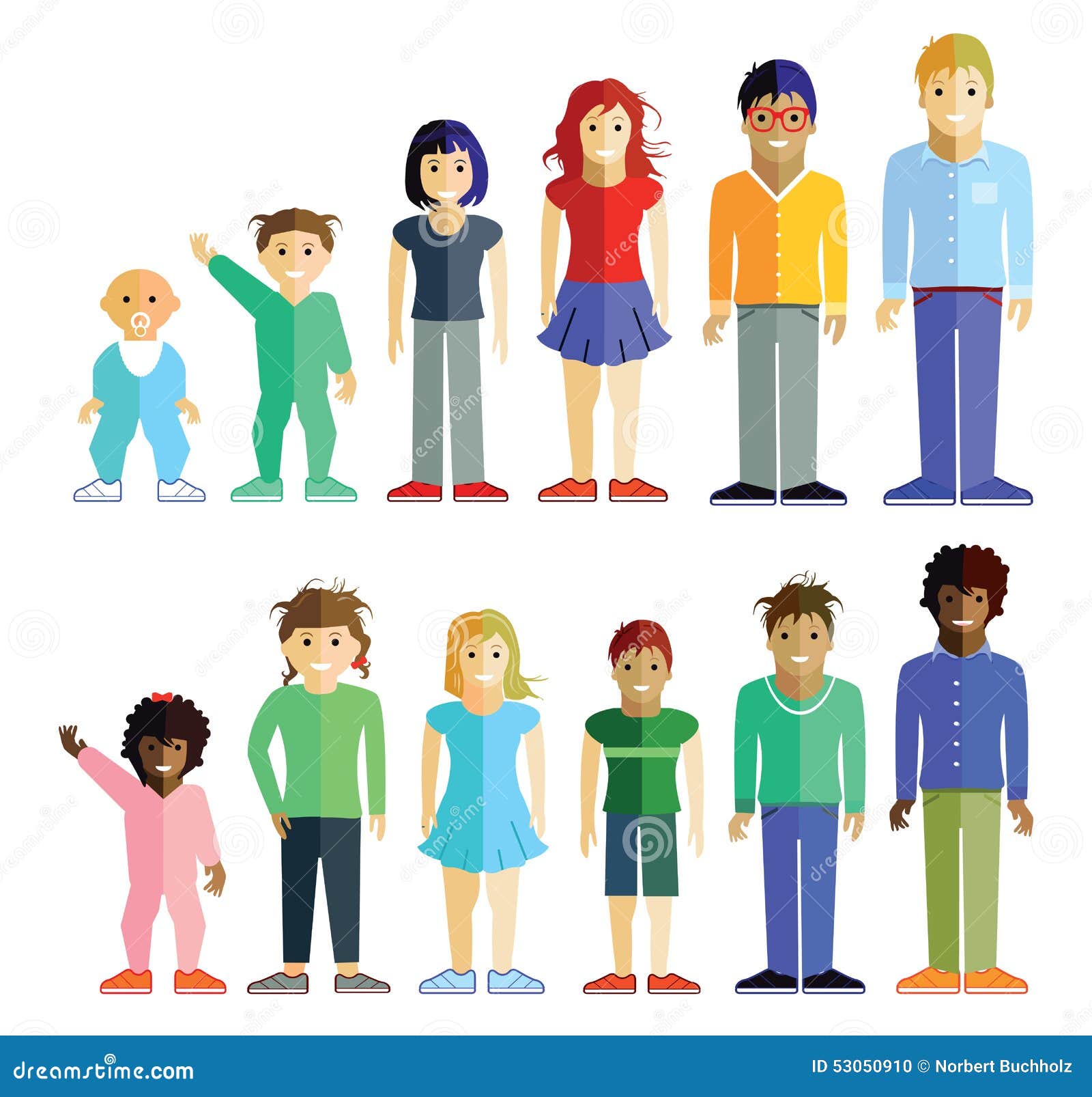 Twee groepen kinderen vector illustratie. Illustration of gezond - 53050910