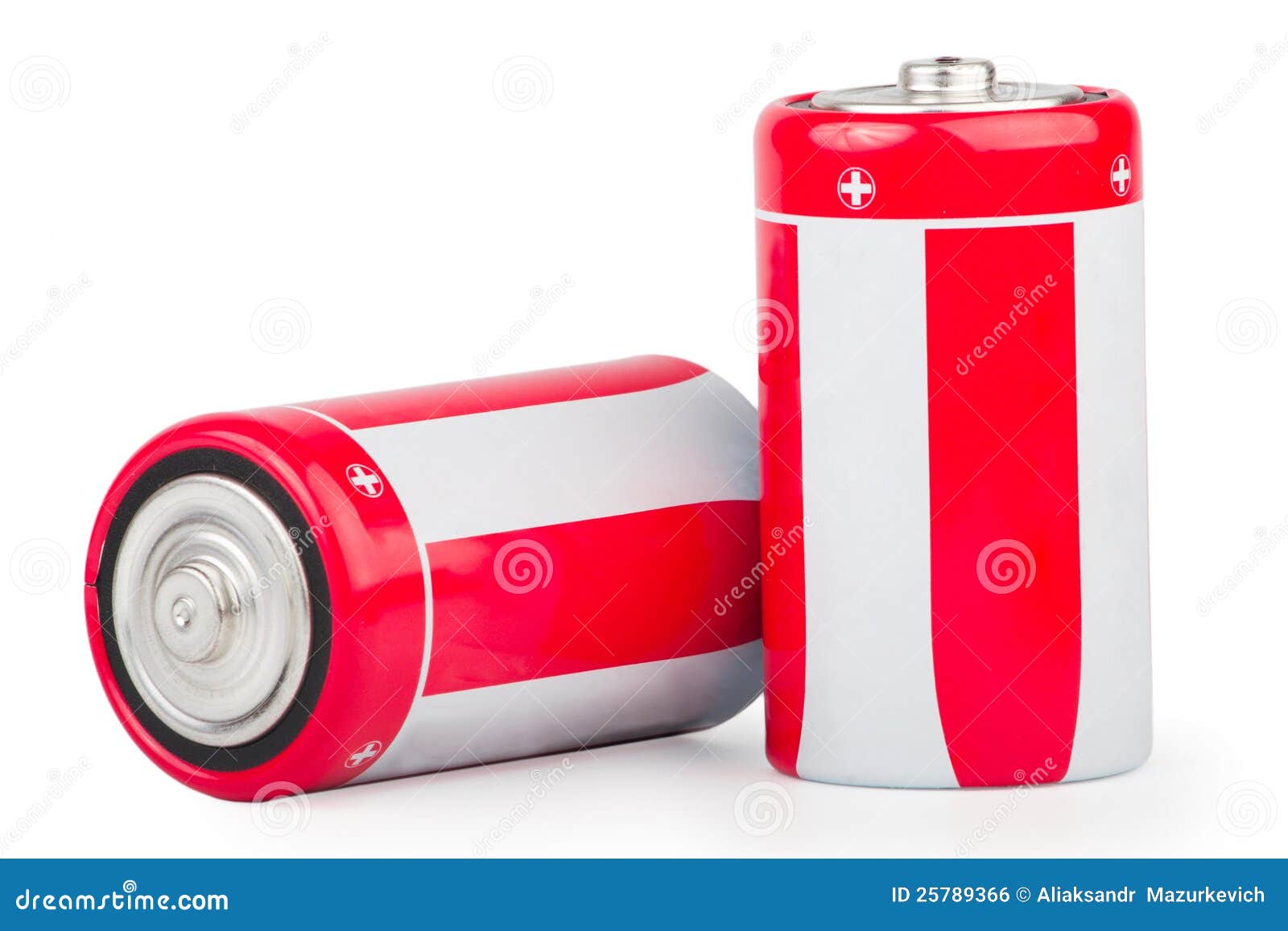 Twee grote batterijen stock foto. Image of macro, negatief - 25789366