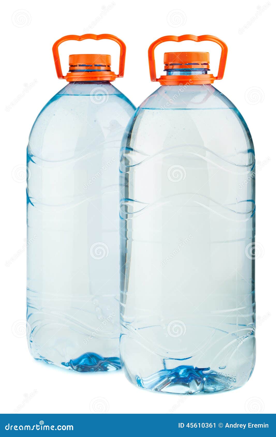 Twee Grote Plastic Waterflessen Stock Afbeelding - Image of gesloten ...